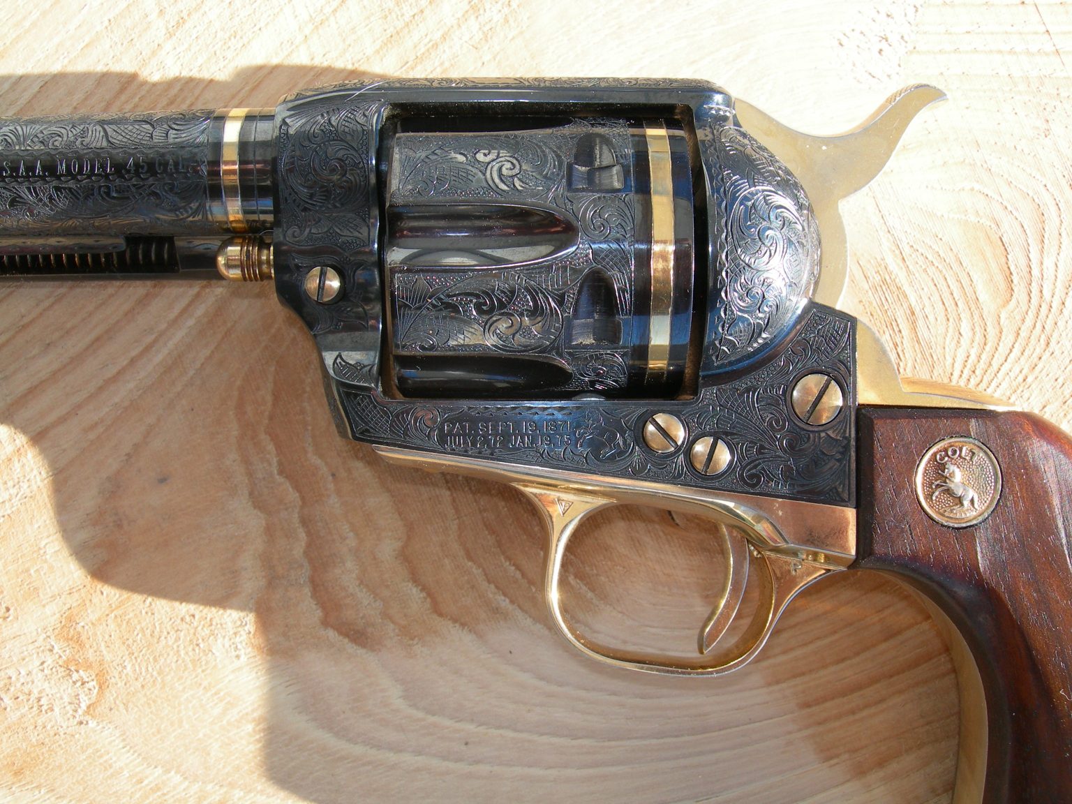 Colt SAA With Gold Plating - Gouse Freelance Firearms Engraving - Gun ...